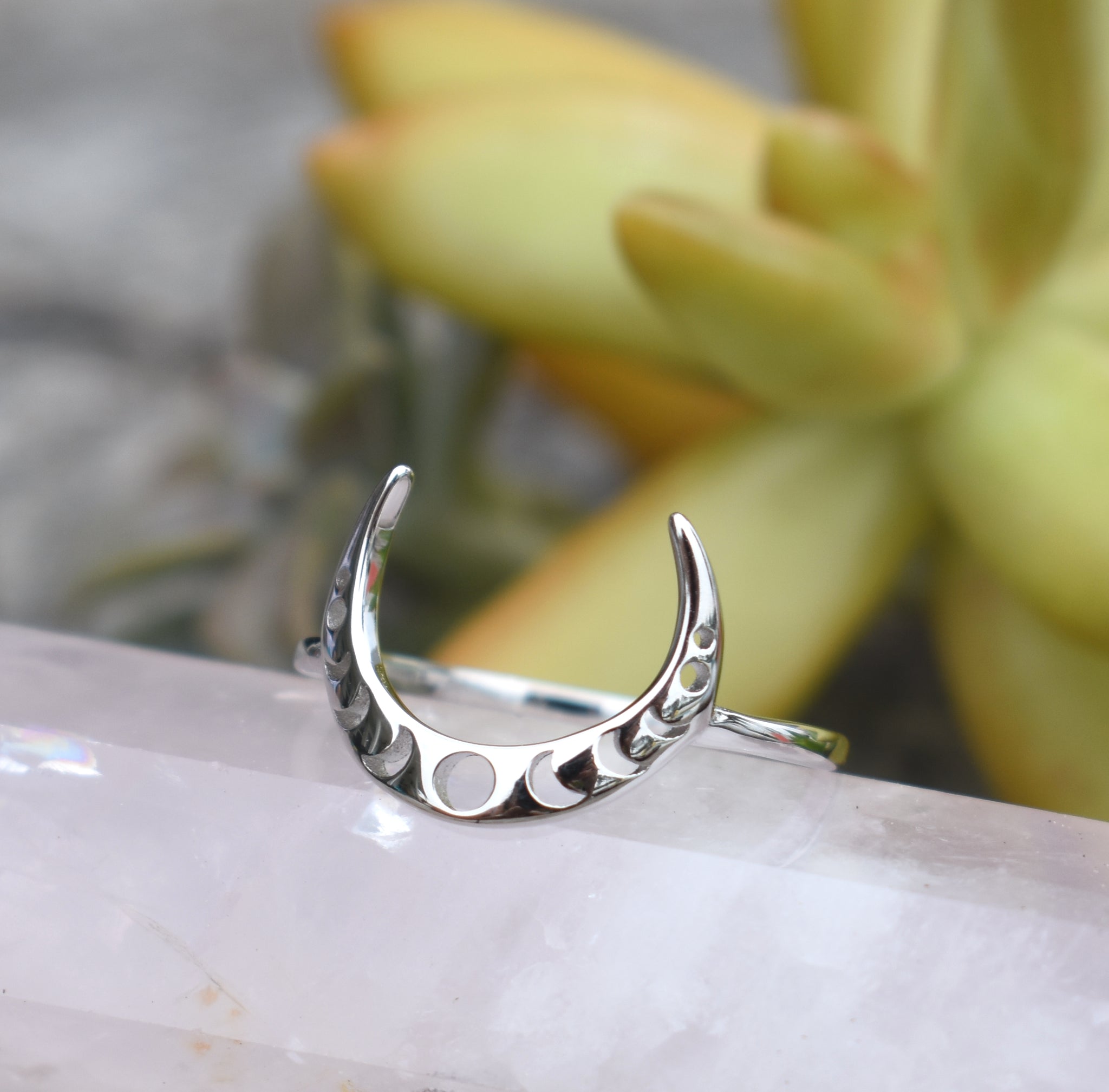 Moon Phase Ring-Crescent Moon Ring, Silver Moon Ring, Luna Ring-Sterli ...