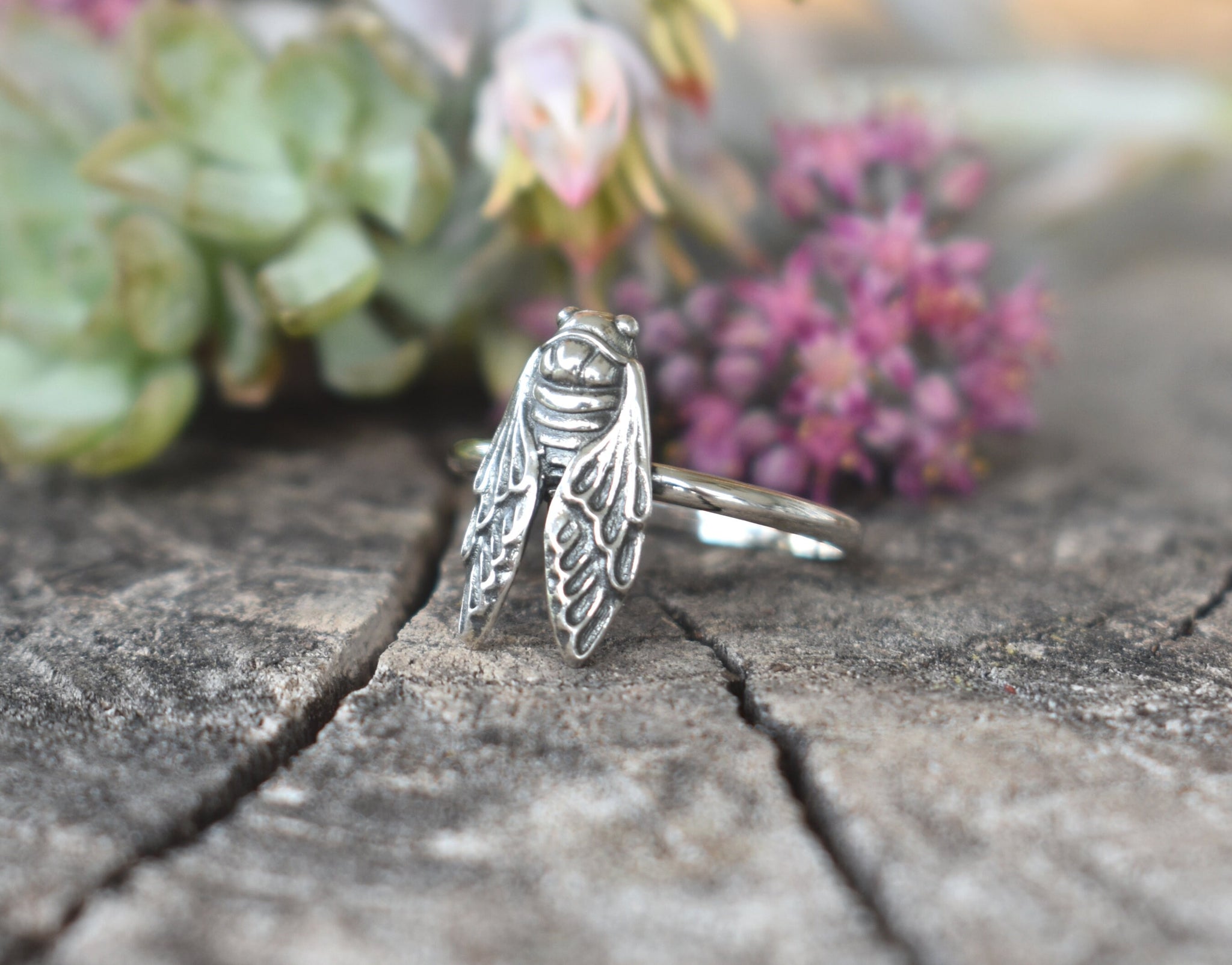 Cicada Ring- Brood Cicada, Entomologist, Cicada Wing, Renewal- Silver ...
