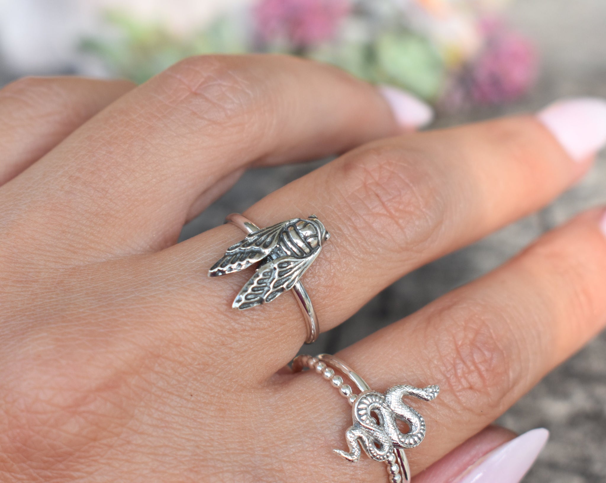 Cicada Ring- Brood Cicada, Entomologist, Cicada Wing, Renewal- Silver ...